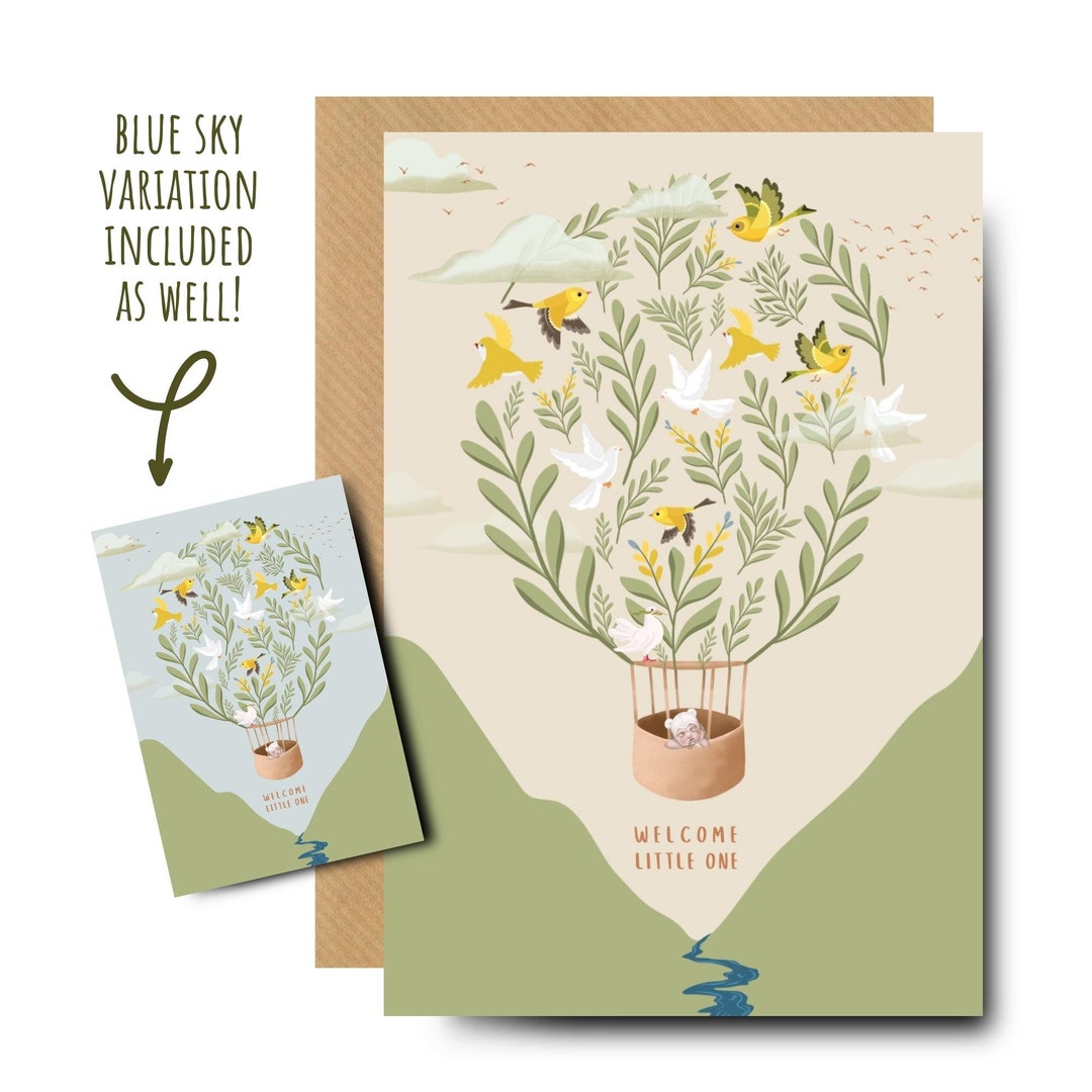 Welcome Little One New Baby Printable Card, Cute Newborn Card ...