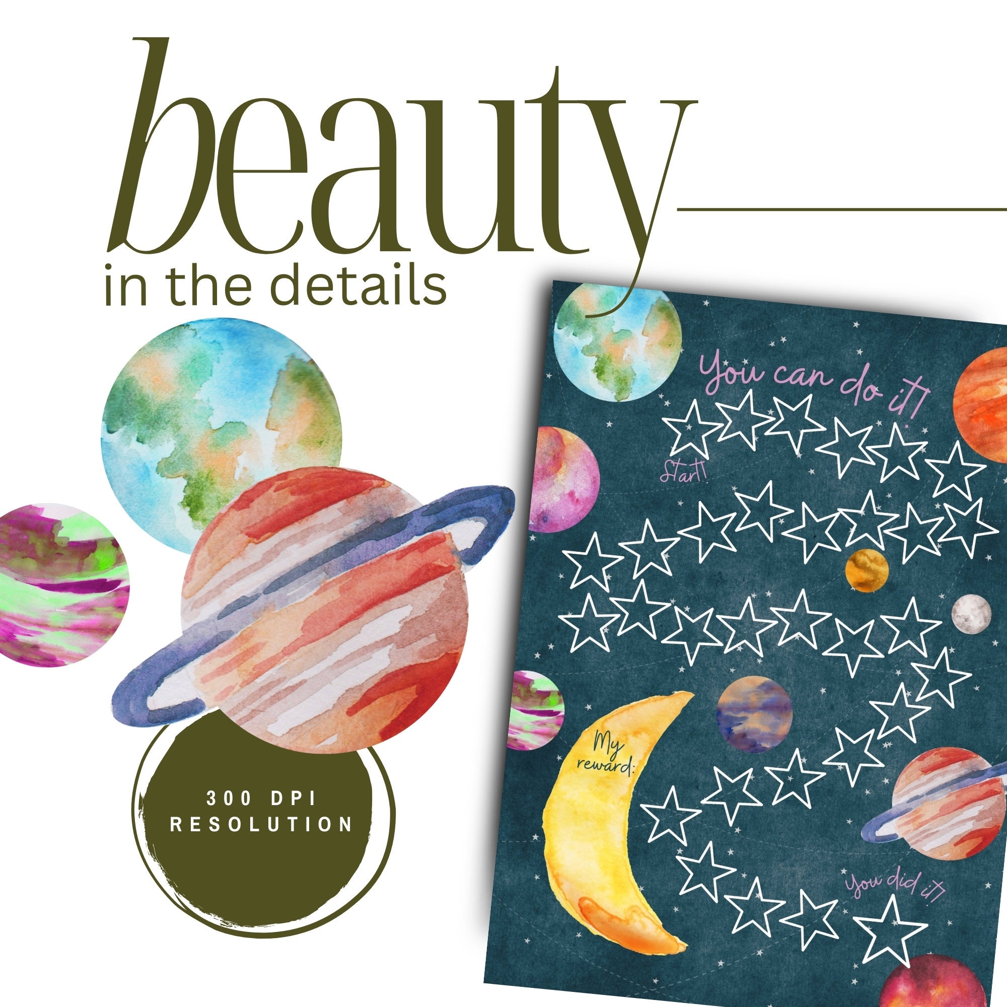 Solar System Star Reward Chart for Kids, Behavior Chart Printable Chore ...