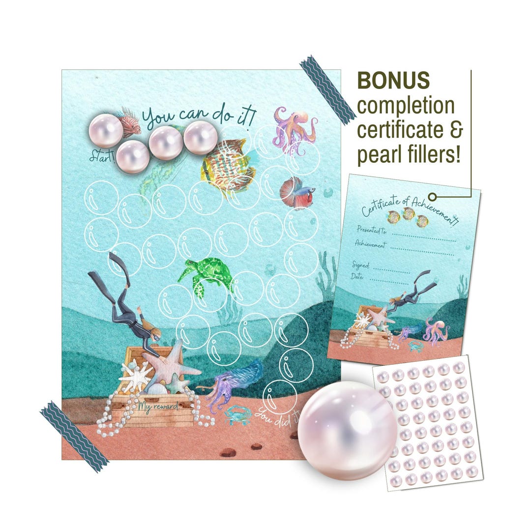 Under the Sea Treasure Reward Chart for Kids, Behavior Chart Printable ...