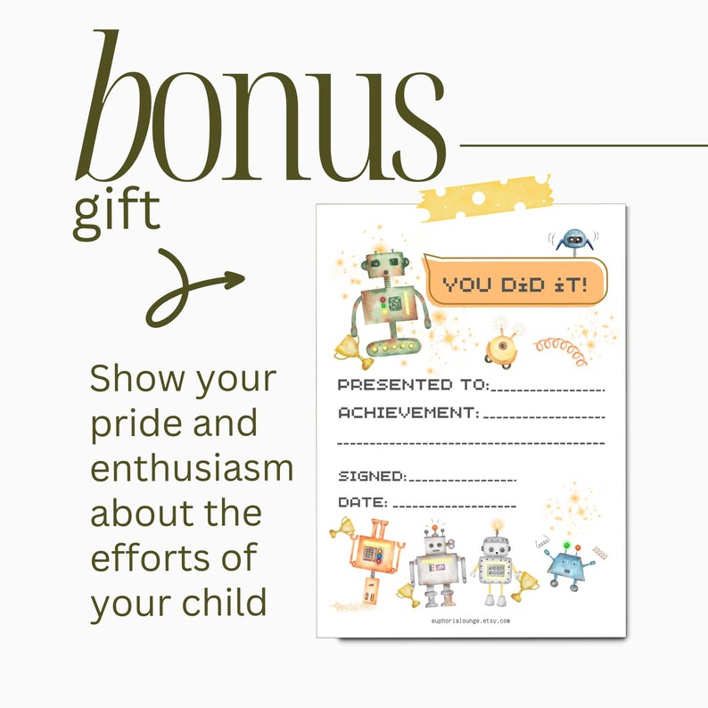 Buy Robot Reward Chart for Kids, Printable Token Board, Behavior ...