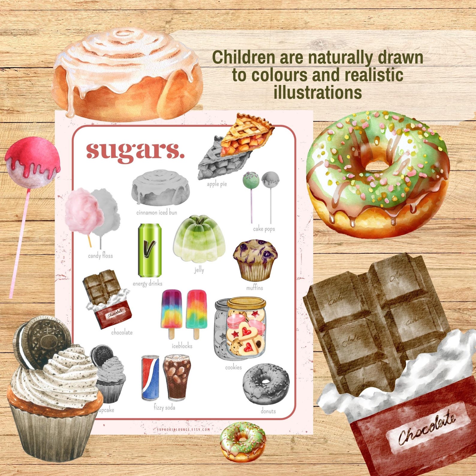 Identify Food Sorting and Shadow Matching Activity Printable Picture ...