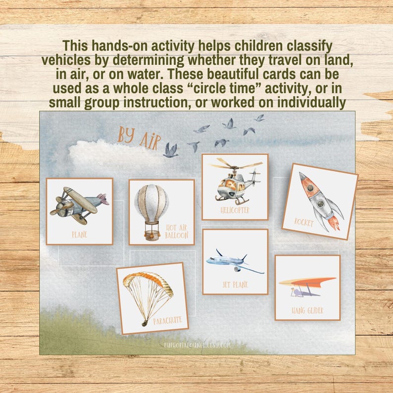Air Land Water Activity Transportation Sorting Game, Learn About ...