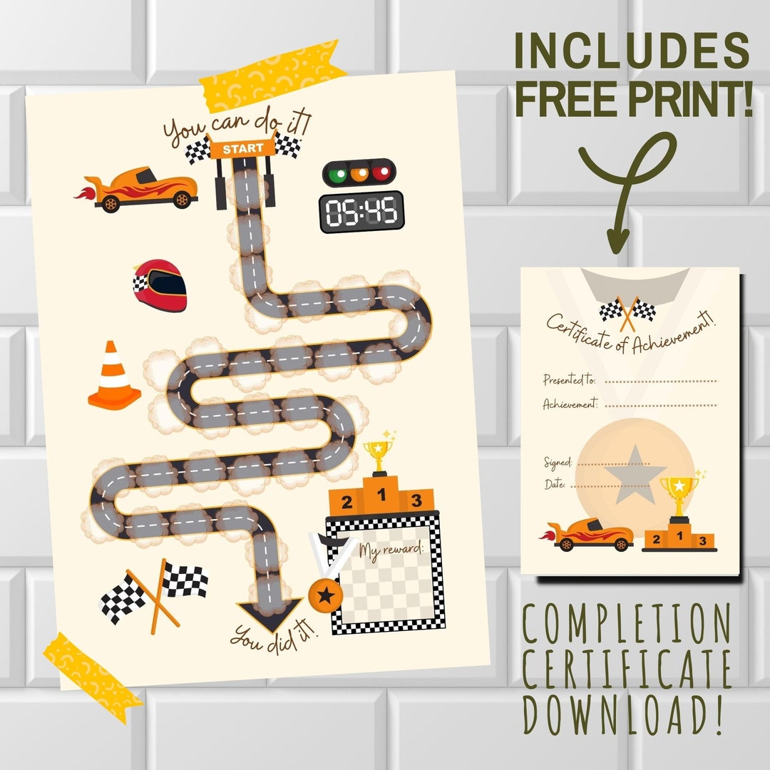 Racing Car Reward Chart for Kids Behavior Racing Design - Etsy