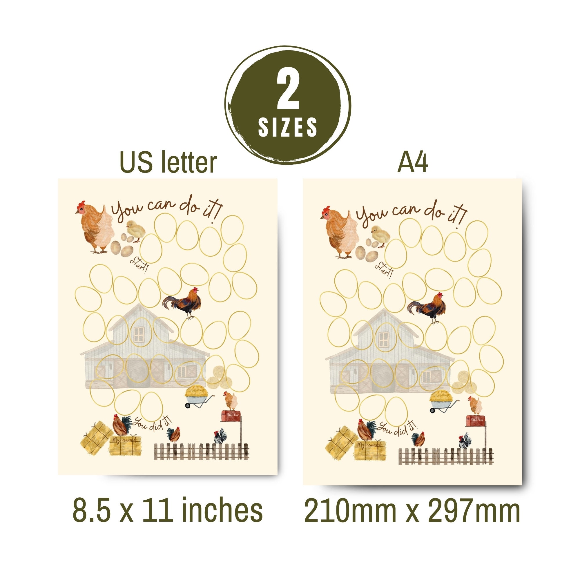 Farm Reward Chart for Kids, Behavior Chart Printable Chore Chart Potty ...