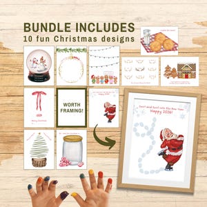 Christmas Fingerprint Art Pages for Kids, Holiday Candy Craft ...