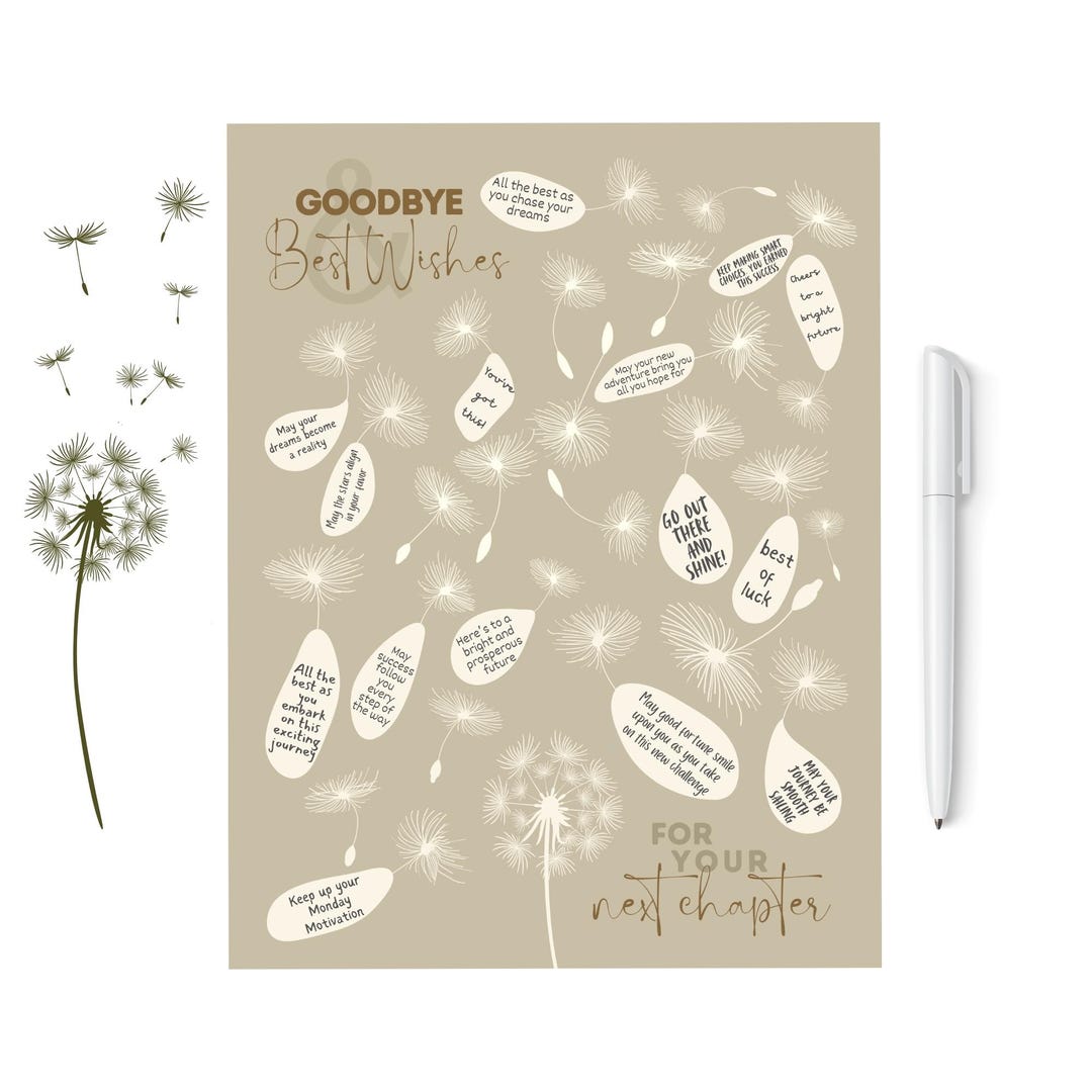 Best Wishes Next Chapter Printable Poster Goodbye Good Luck Farewell ...