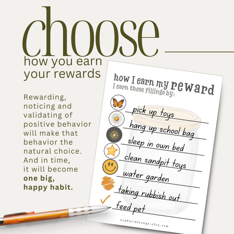 Great Job Jar Reward Chart Printable for Kids, Class Reward System ...