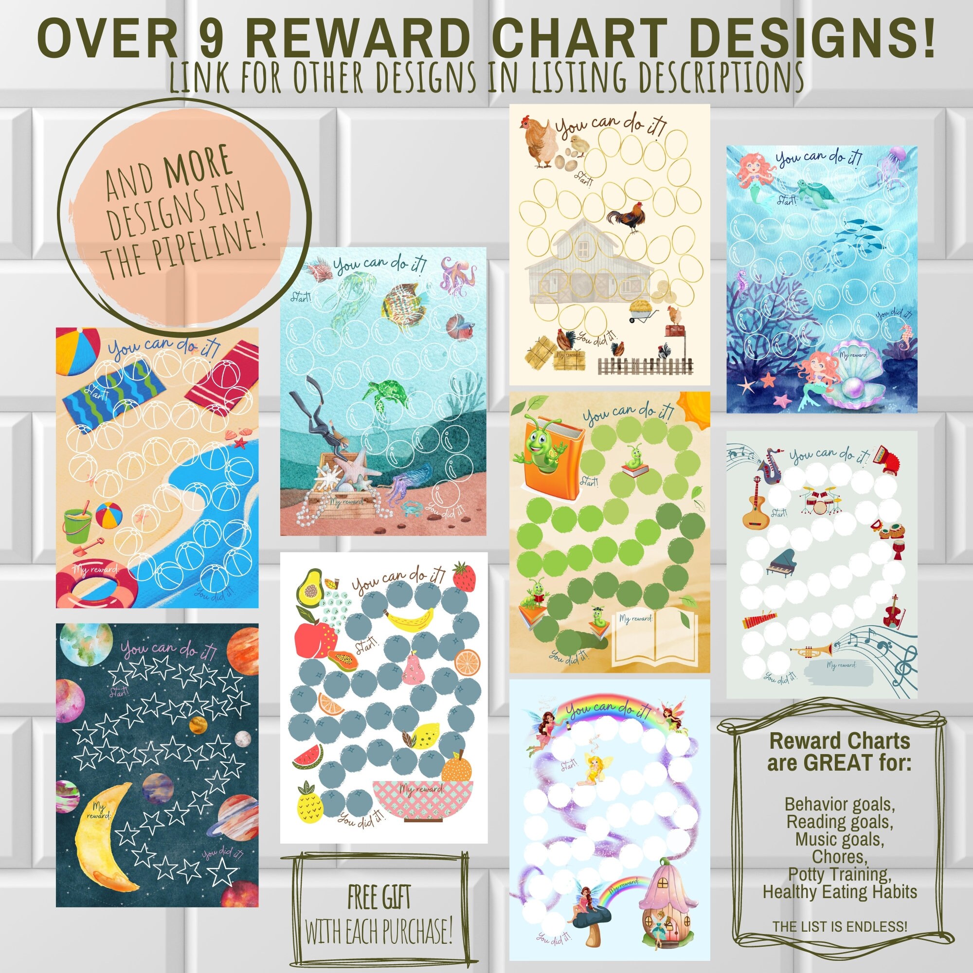 Beach Reward Chart for Kids Behavior Chart Printable Chore - Etsy Australia