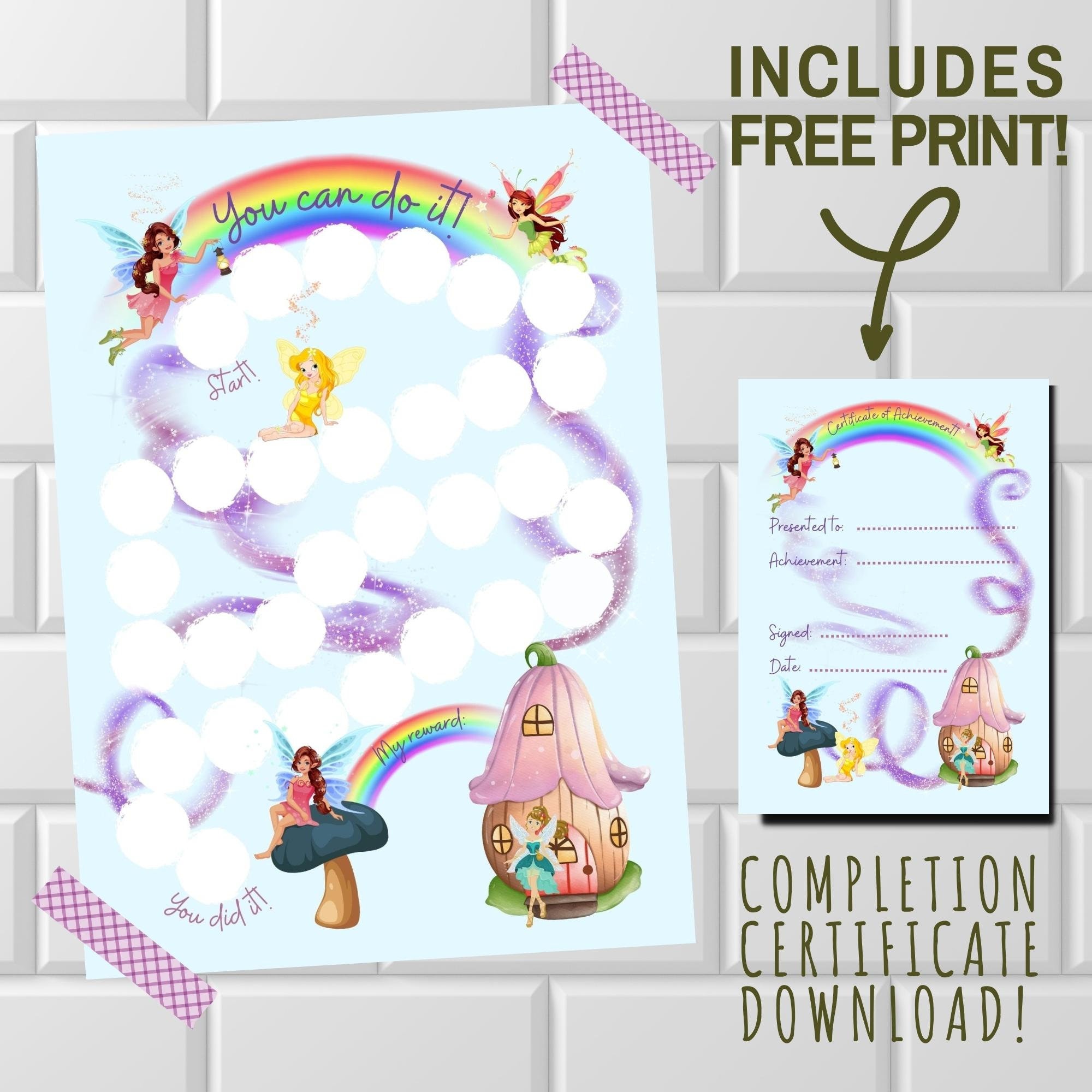 Fairy Reward Chart for Kids Behavior Fairy Design Instant - Etsy