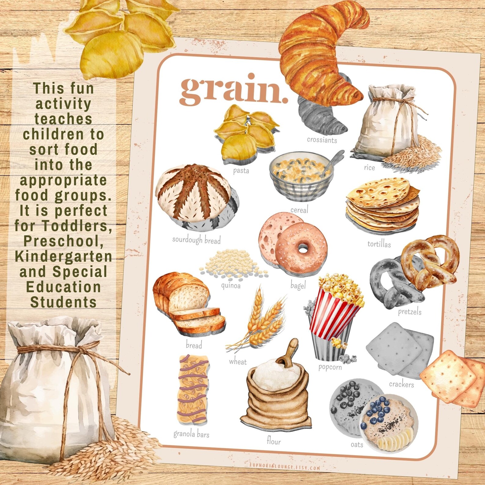 Identify Food Sorting and Shadow Matching Activity Printable Picture ...