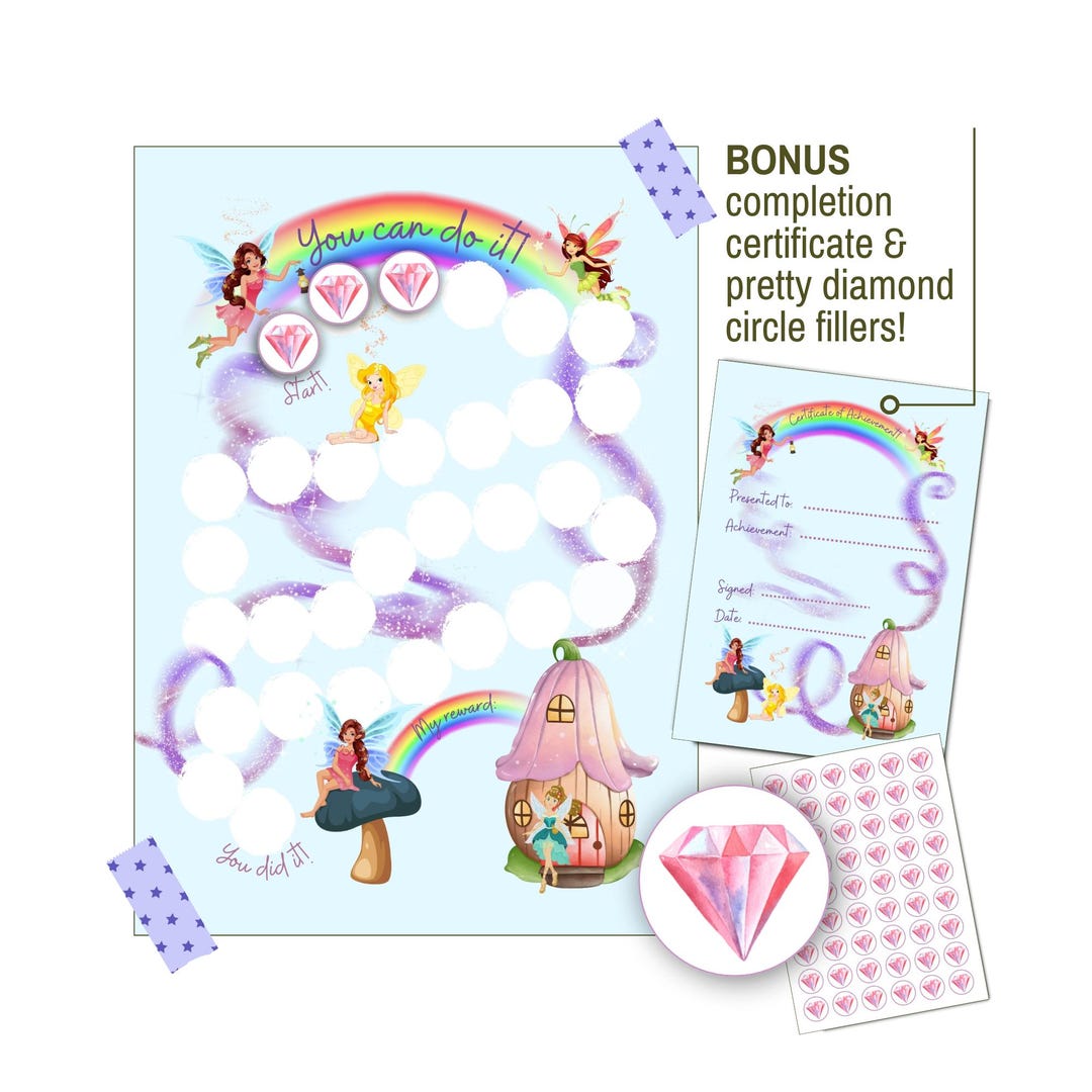 Fairy Reward Chart for Kids, Behavior Chart Printable, Fairies Chore ...
