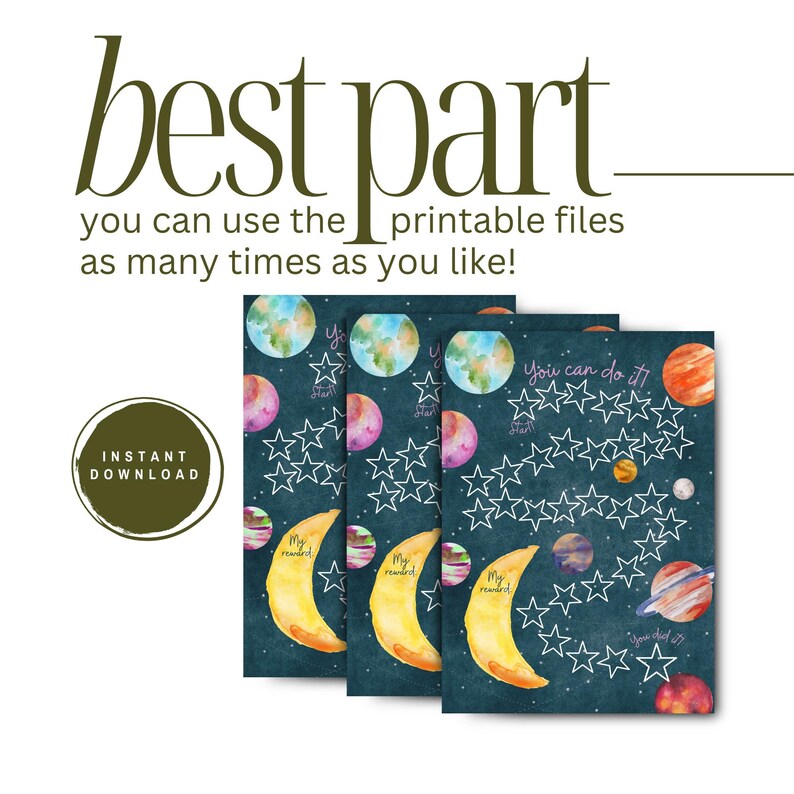 Solar System Star Reward Chart for Kids, Behavior Chart Printable Chore ...