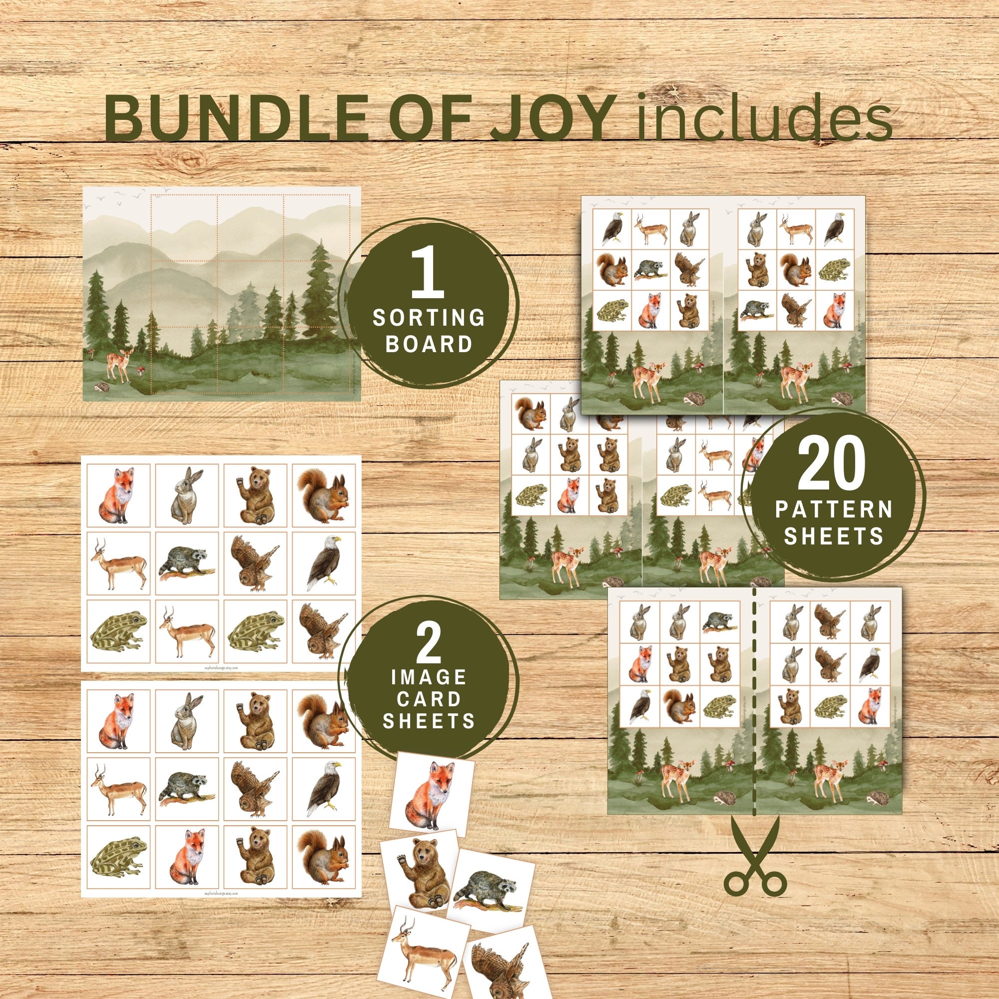 Woodlands Pattern Activity Sorting Picture Card Montessori Resource ...