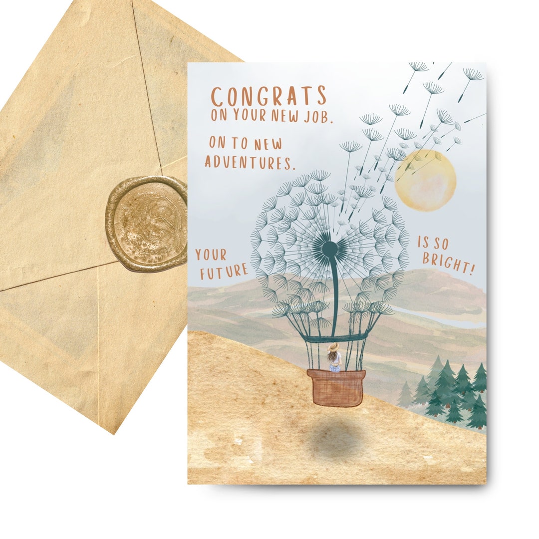 Congratulations New Job Printable Card New Adventures New - Etsy