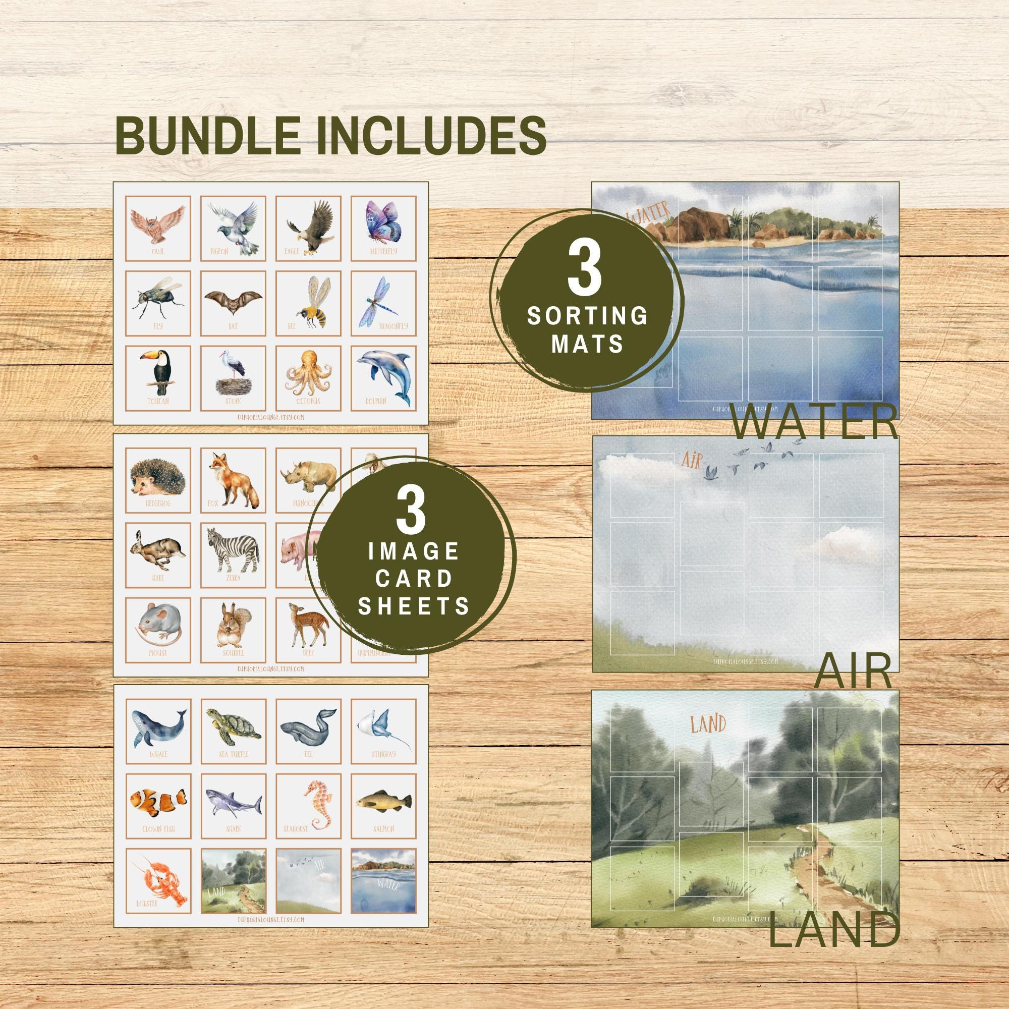 Air Land Water Activity Animal Sorting Game, Categorize Where Animals ...