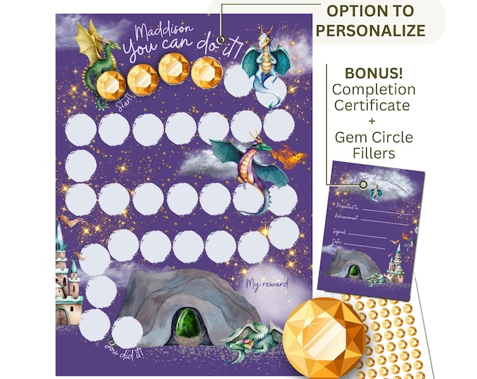 Dragon Reward Chart for Kids Behavior Chart Printable, Chore Chart ...