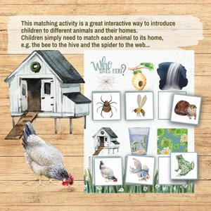 Who Lives Here Animals & Homes Printable Sorting Matching Activity ...