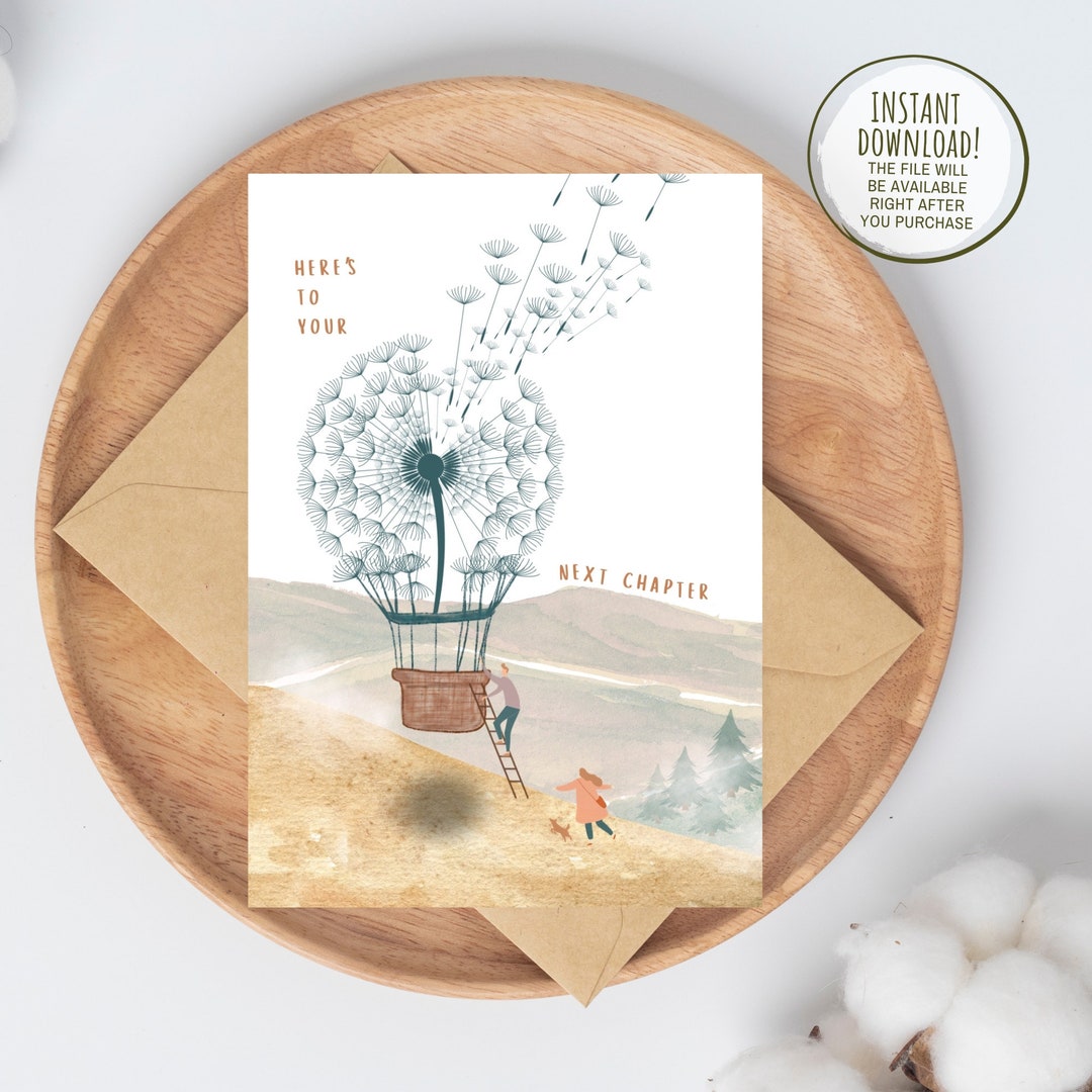 New Chapter Good Luck Printable Card Downloadable Engagement - Etsy