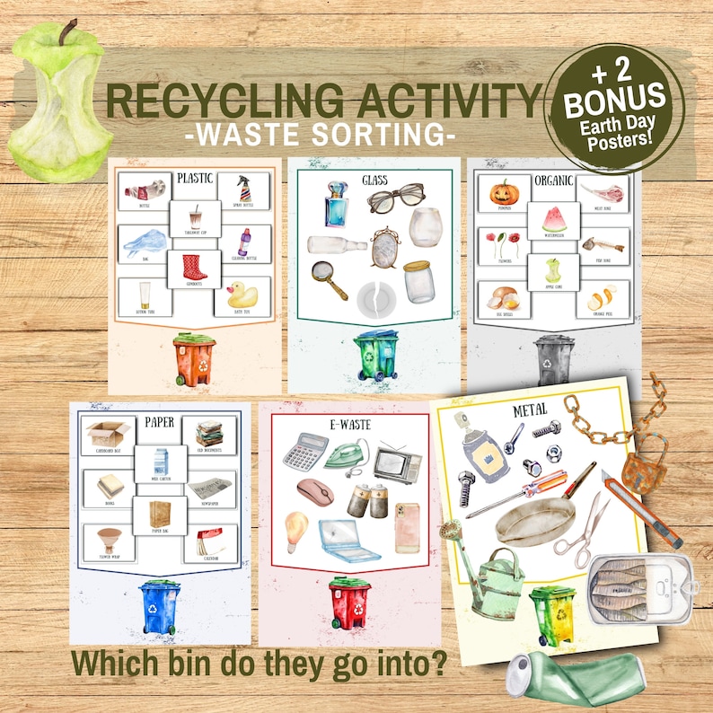 Waste Sorting Activity Recycling Game Earth Day Printable Trash Rubbish ...