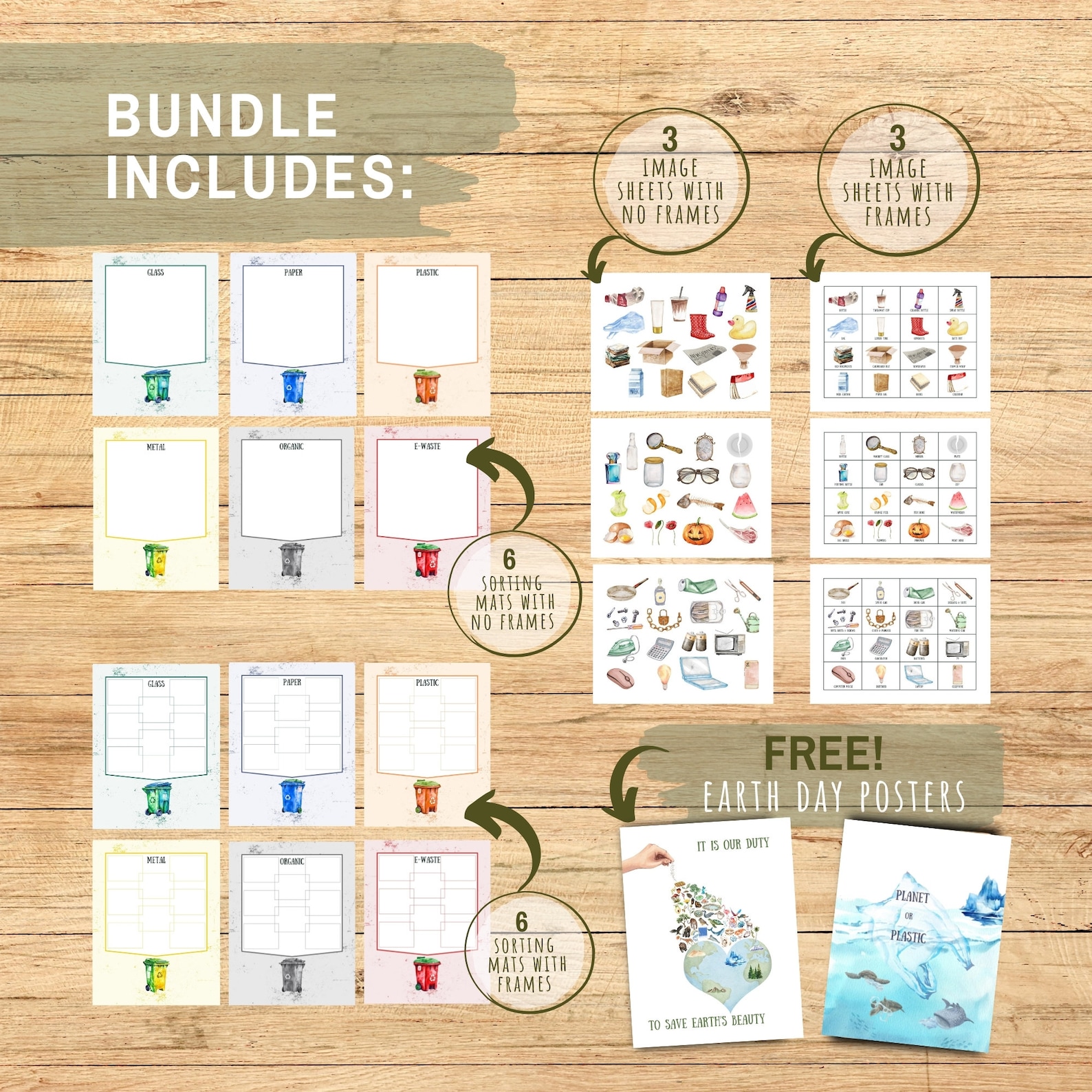 Waste Sorting Activity Recycling Game Earth Day Printable Trash Rubbish ...