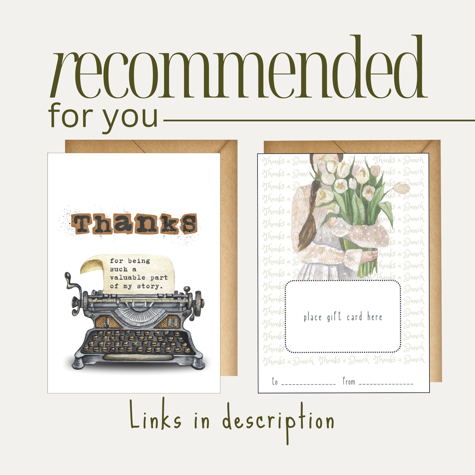 Thank You Card for Teacher, Card for Book Lover, End of Year Printable ...