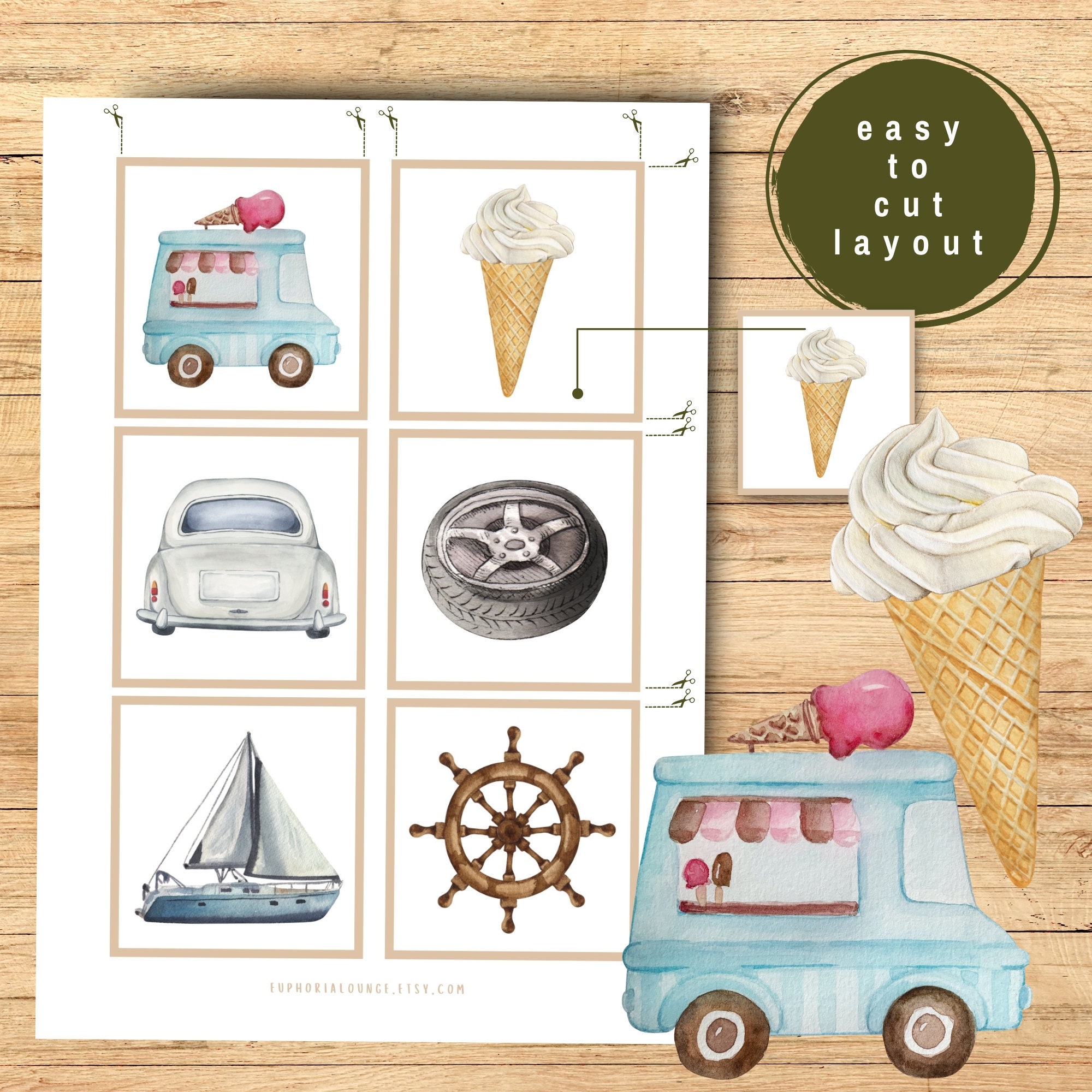 Preschool Matching Sorting Activity Printable Flashcards What Goes ...