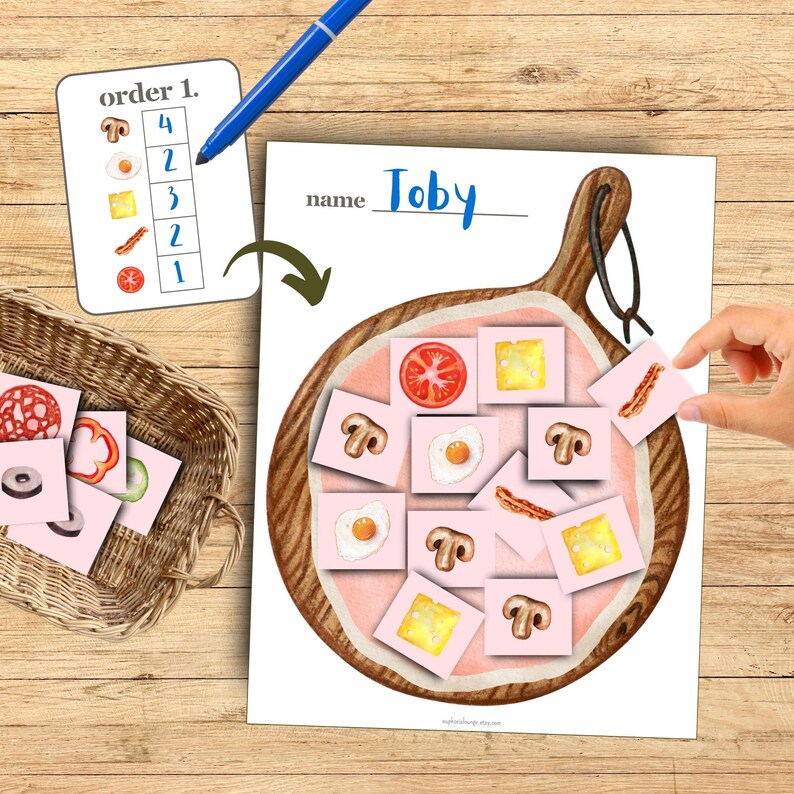 Build a Pizza Numbers and Counting Activity Pizza Play Set for Toddler ...