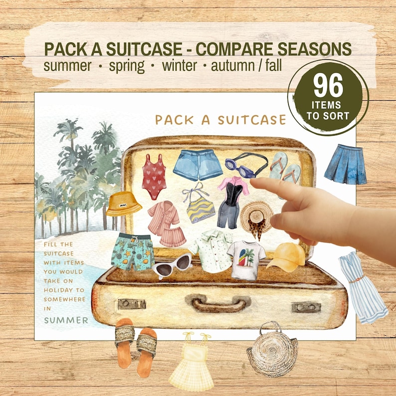 Pack a Suitcase Clothes Sorting Activity Seasons Dress to the Weather ...
