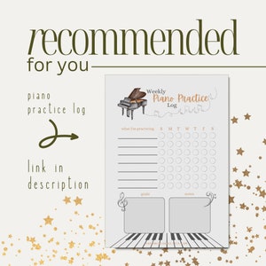 Weekly Piano Practice Log Printable Circus Theme, Piano Practice Chart ...