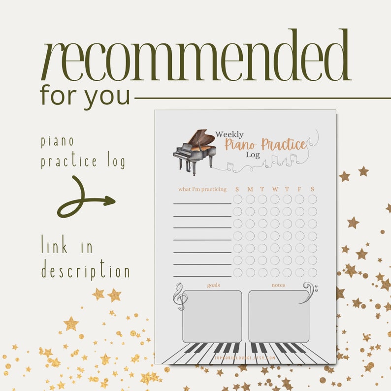 Weekly Piano Practice Log Printable Circus Theme, Piano Practice Chart ...