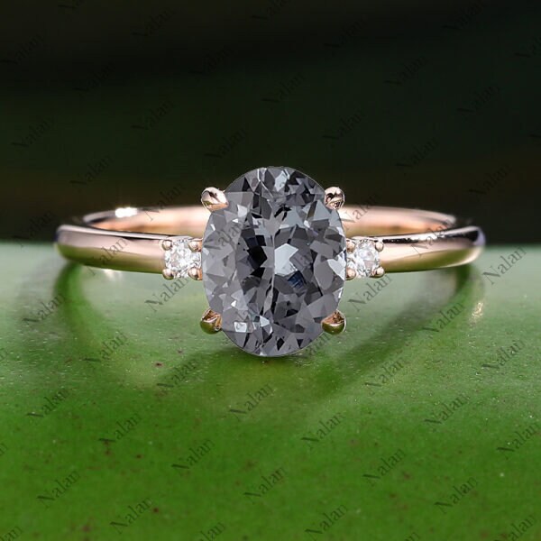 Grey Spinel Ring - Etsy