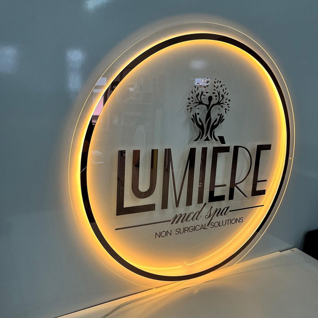 Custom Acrylic Sign, Backlit Acrylic Sign, Salon Sign, Business Logo, Wall Decor, Acrylic Logo ...