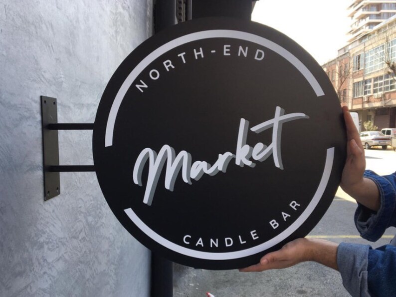 Custom Metal Blade Sign, Outdoor Sign, Storefront Sign, Shop Sign ...