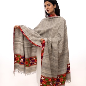 MULTICOLOR HANDMADE YALKWOOL Kullu Shawl Steelgrey - Etsy