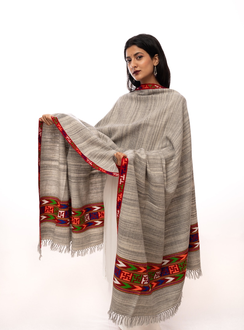 MULTICOLOR HANDMADE YALKWOOL Kullu Shawl Steelgrey - Etsy