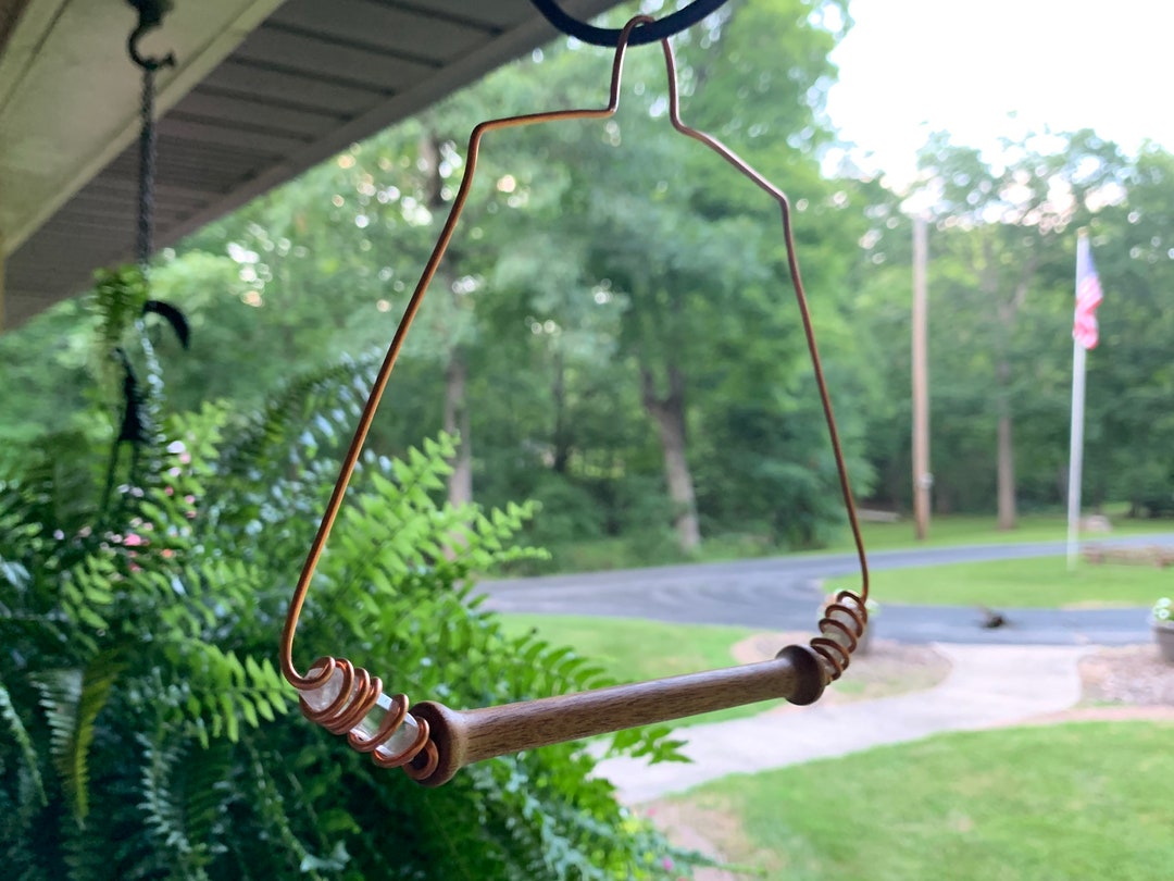 Hummingbird Swing Made With Wooden Spindle Quartz Crystals and Copper ...