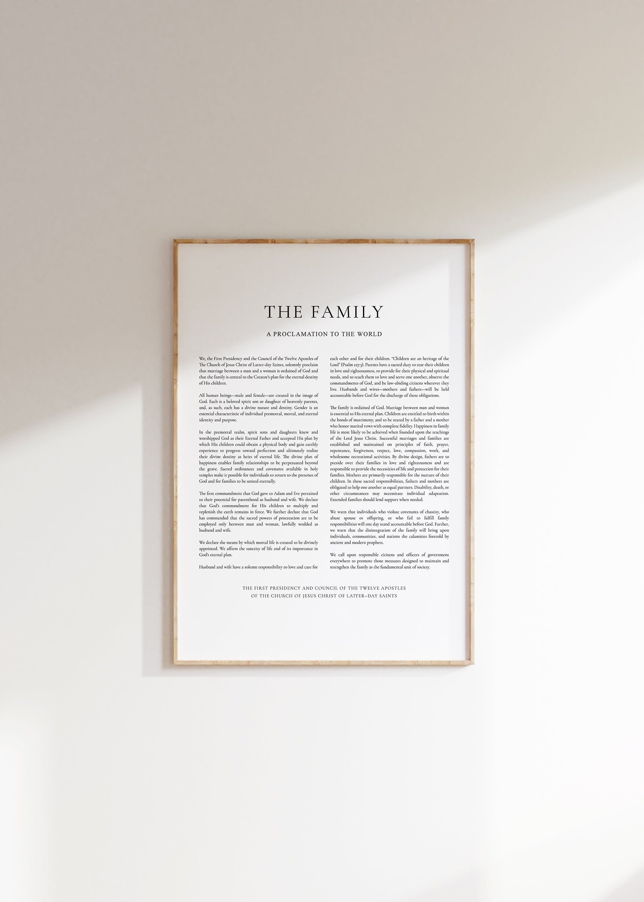 LDS Proclamation Set | the Family A Proclamation to the World | the ...