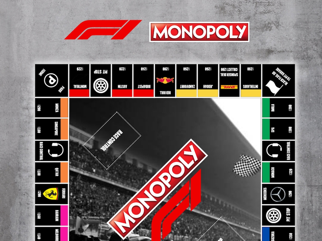 Monopoly Formula One Edition F1 Gifts Formula 1 - Etsy