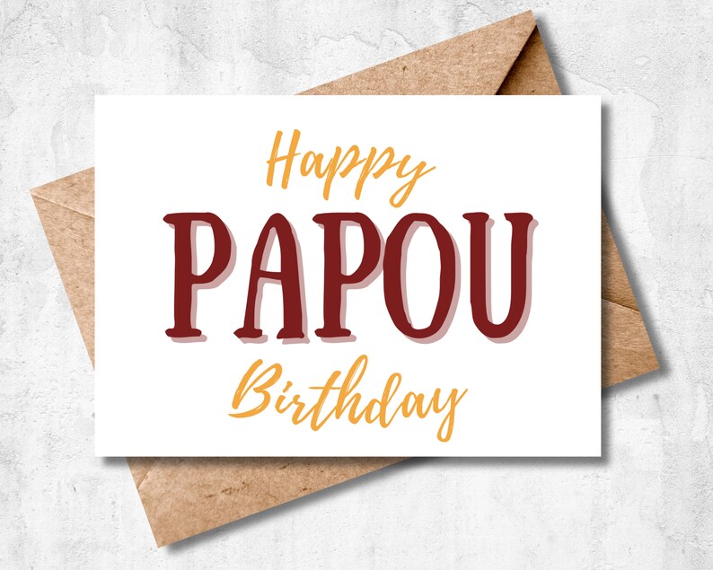 Printable Birthday Card, Happy Birthday Papou Card, Papou Birthday Card ...