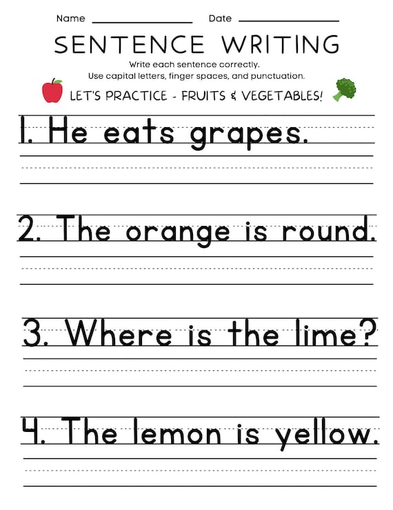 3rd Writing Worksheets