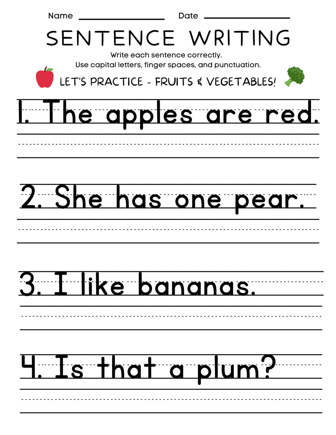 25 THEMED Printable Sentence Writing Worksheets, Write the Sentence ...