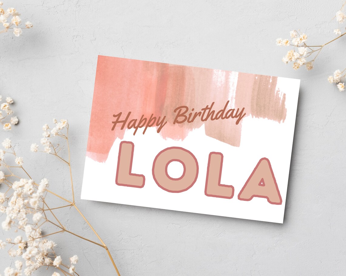 Printable Birthday Card, Happy Birthday Lola Card, Lola Birthday Card ...