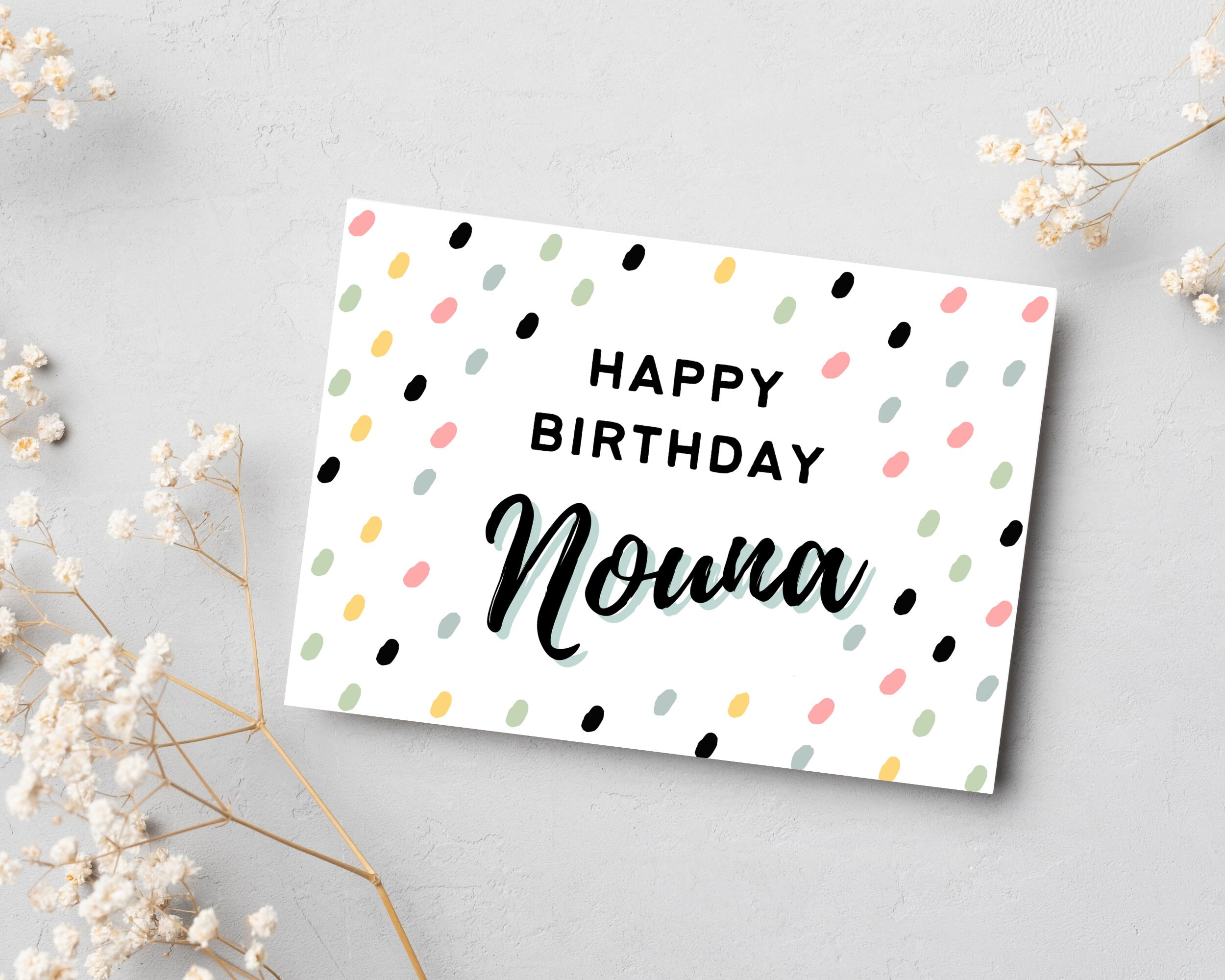Printable Birthday Card, Happy Birthday Nouna Card, Nouna Birthday Card ...
