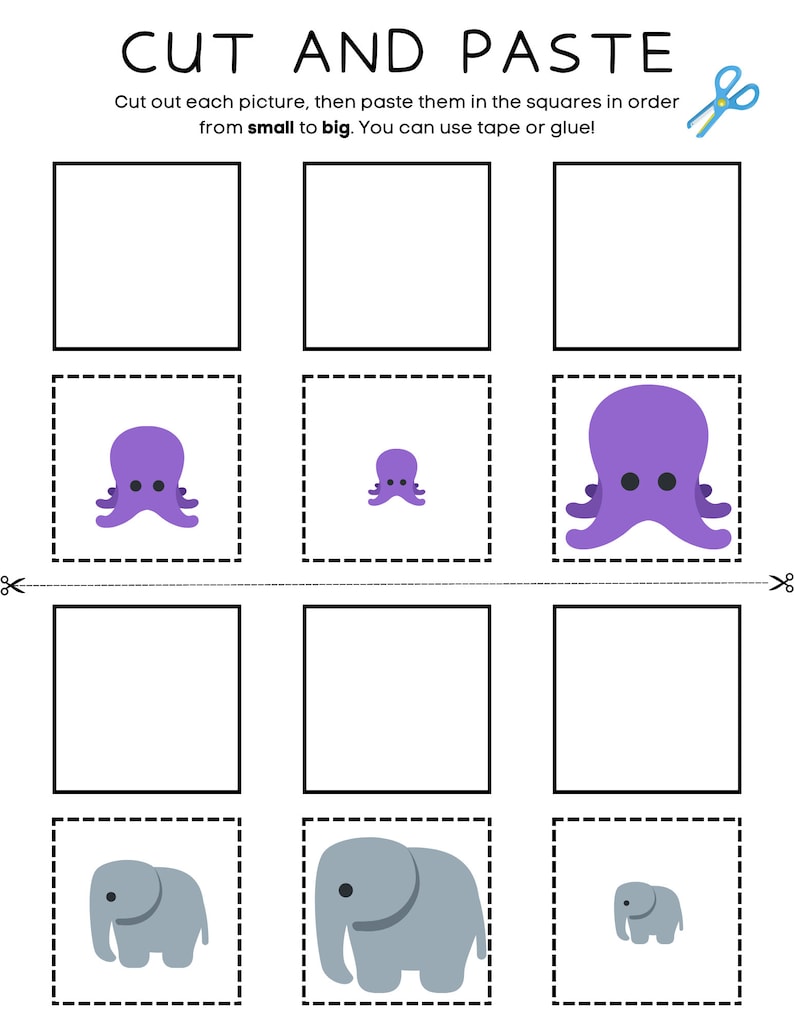 Printable Scissor and Tracing Skills Worksheets, Cut and Paste ...