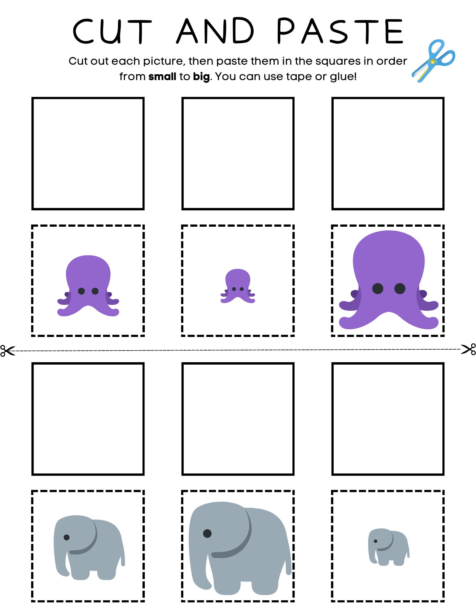 Printable Scissor and Tracing Skills Worksheets, Cut and Paste ...
