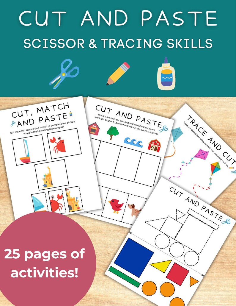 Printable Scissor and Tracing Skills Worksheets, Cut and Paste ...