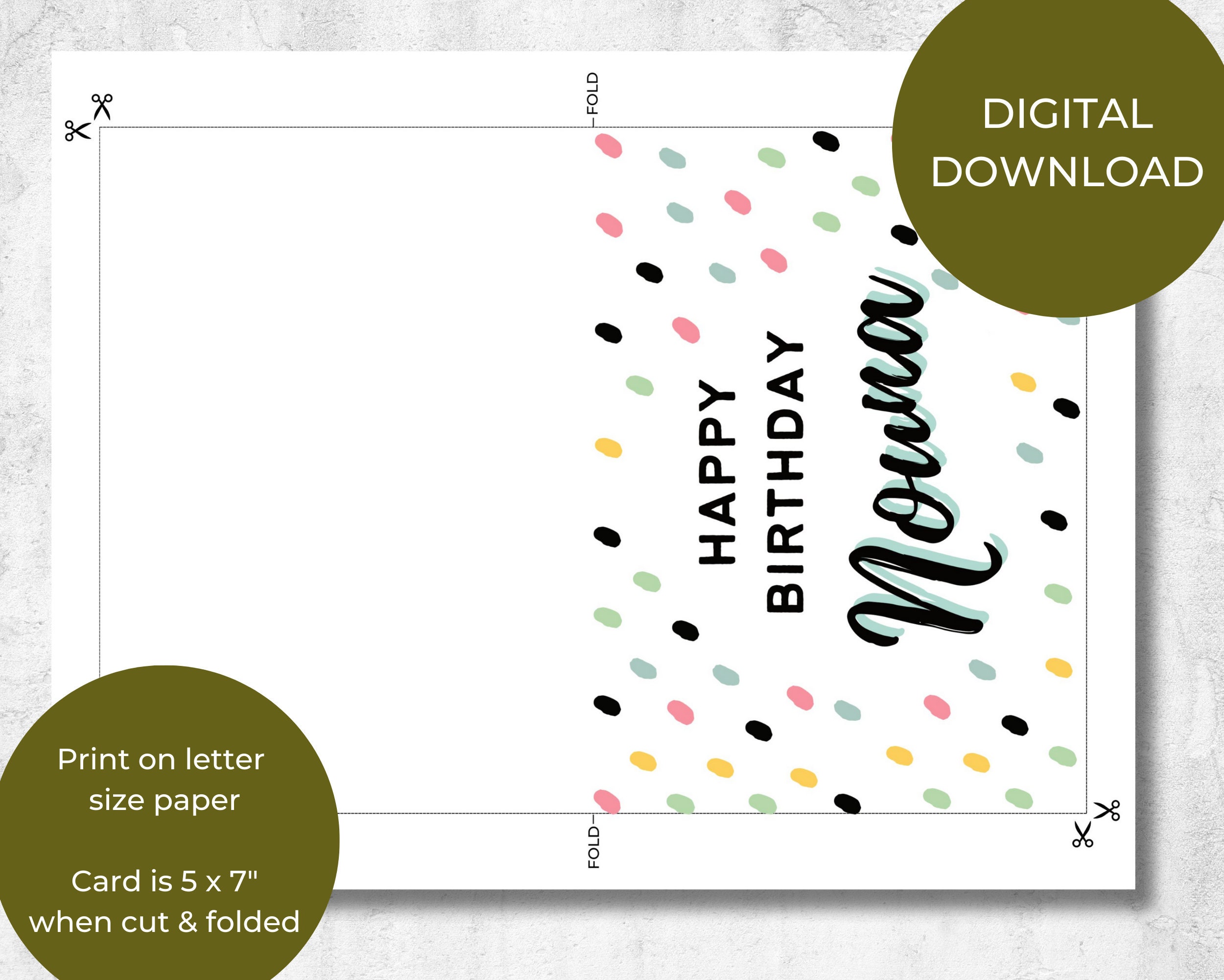Printable Birthday Card, Happy Birthday Nouna Card, Nouna Birthday Card ...