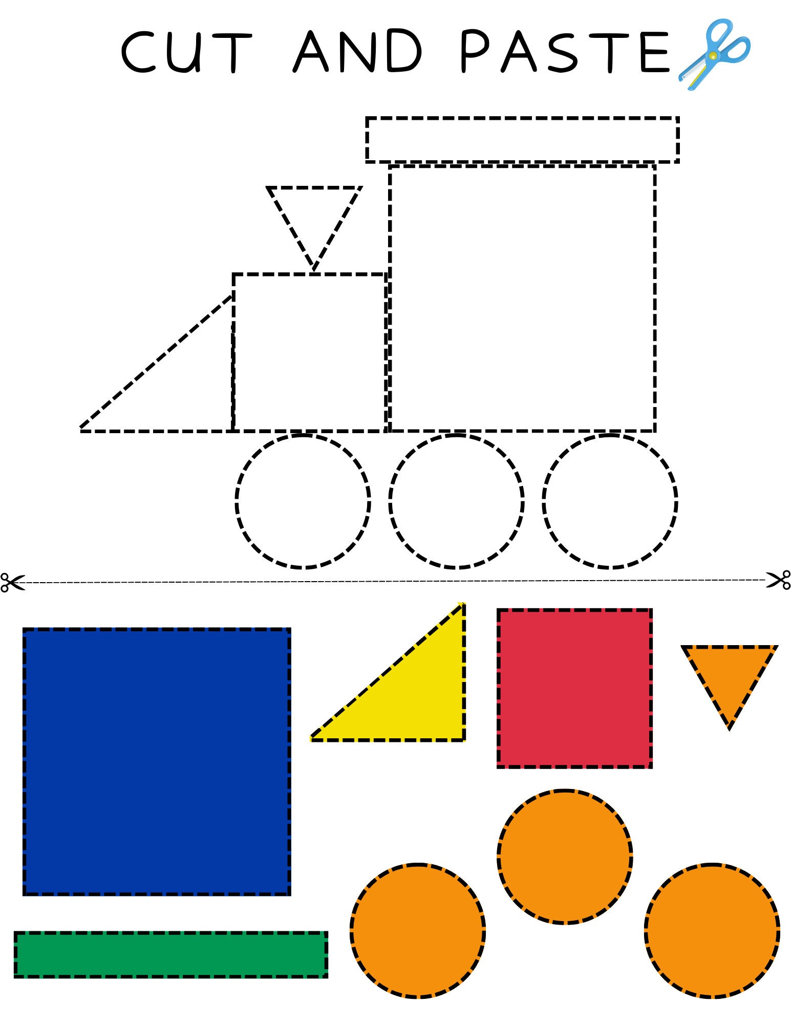 Printable Scissor and Tracing Skills Worksheets, Cut and Paste ...