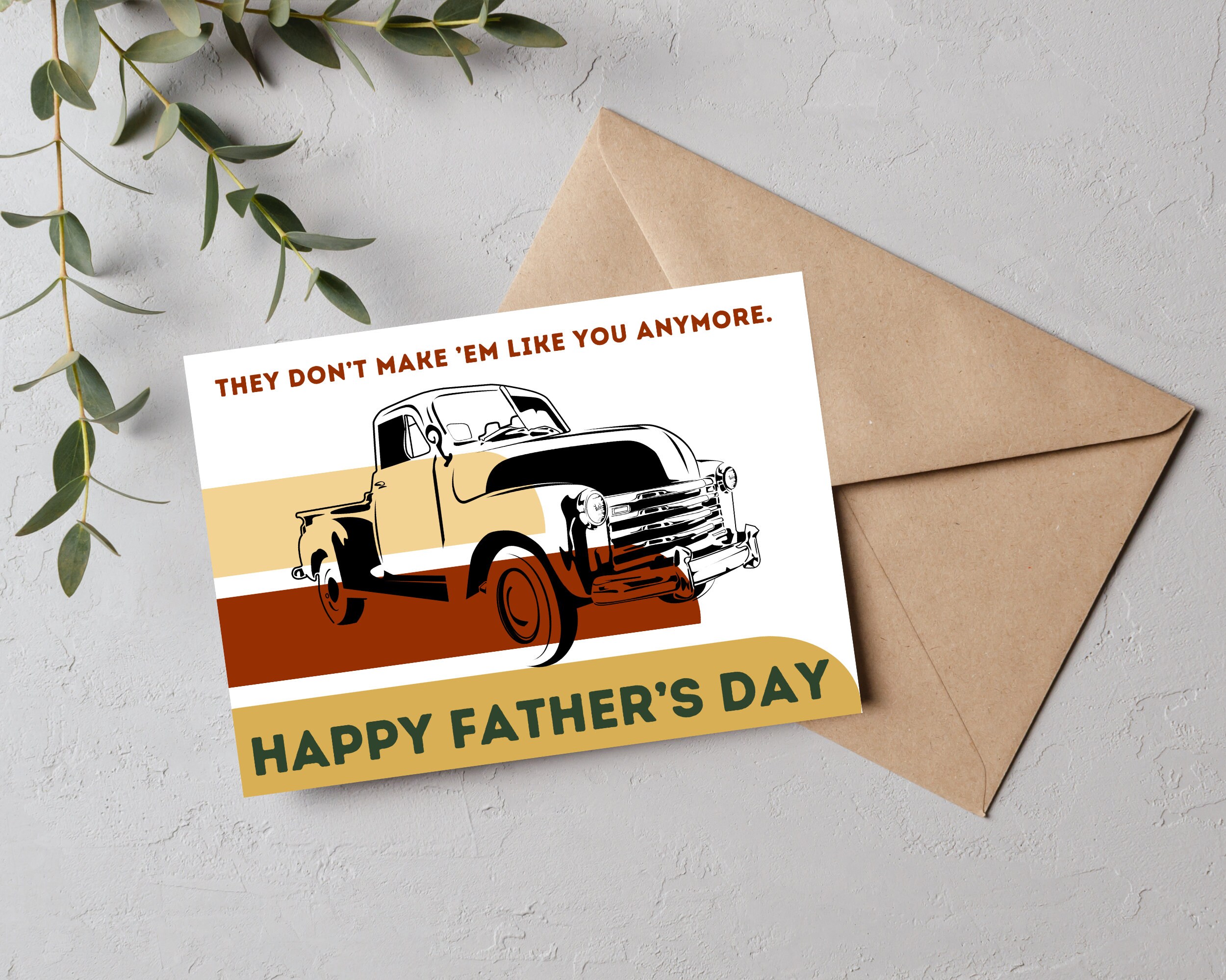 Printable Father's Day Card, Father's Day Card, Classic Car Card ...