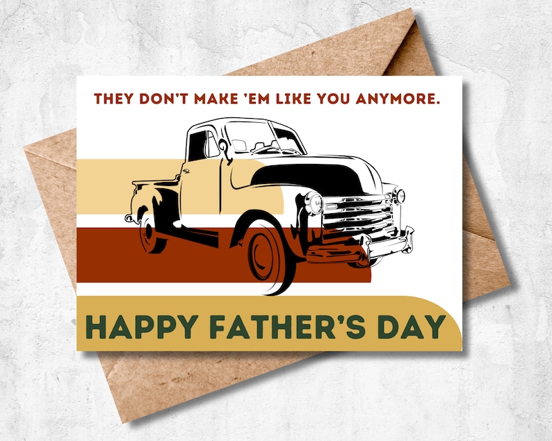Printable Father's Day Card, Father's Day Card, Classic Car Card ...